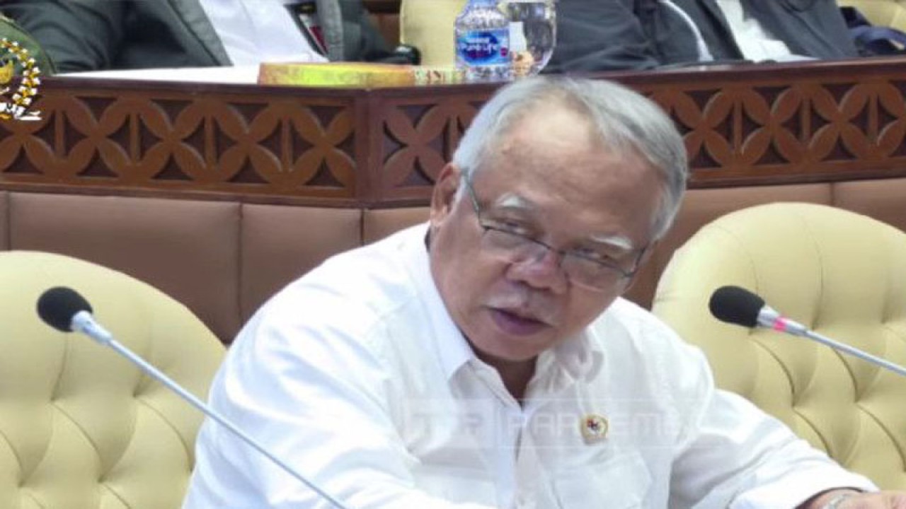 Tangkapan layar Menteri Pekerjaan Umum dan Perumahan Rakyat Basuki ...
