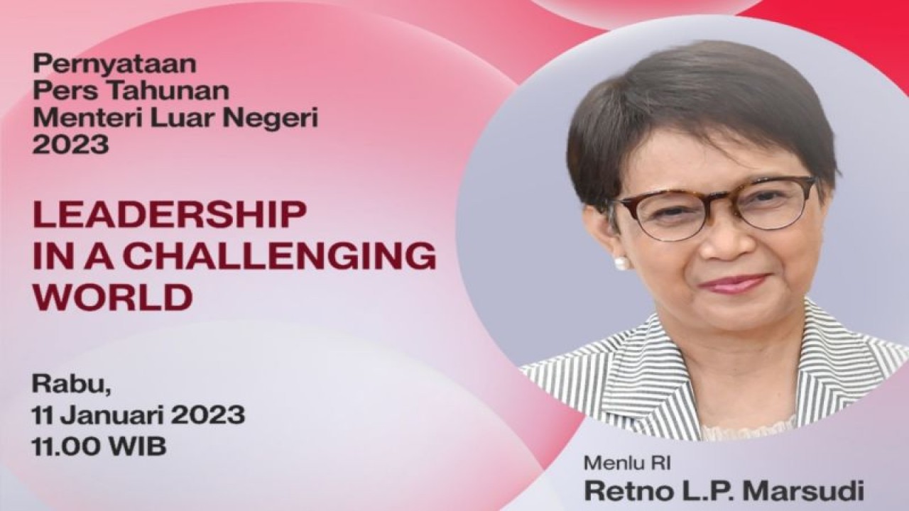 Poster acara Pernyataan Pers Menteri Luar Negeri RI (PPTM) 2023 ...