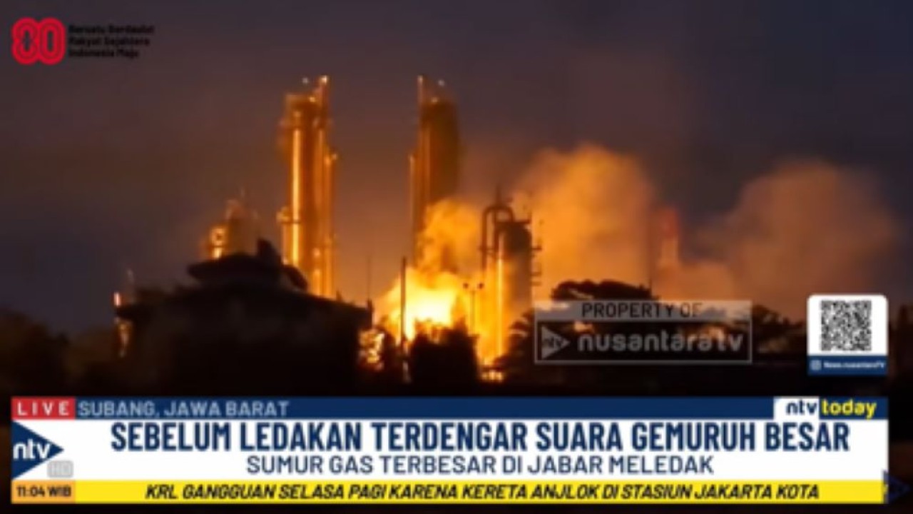 Ngeri! Sumur Gas Terbesar di Jabar Meledak, Terdengar Suara Gemuruh Dahsyat